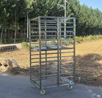 China Double Layers Commercial Bakery Racks With Brake Wheels for sale