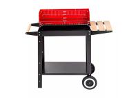 China 18 Inch Freestanding Charcoal Bbq Grill With Wheels Red Lid Rolling Garden Wood Portable for sale