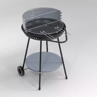 China 20 Inch Round Charcoal Bbq Grill With Smoker Simple Camping Barbecue Trailer for sale