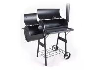 China Barrel Pellet Smoker Grills Griddle Combo BBQ Trolley Chimney Double Outdoor 57.1