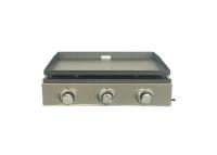 China 22 Inch 3 Burner Freestanding Gas Griddle Camping BBQ Grill Plancha Table Top Travel Flat Plate for sale