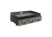 China 22 Inch 3 Burner Freestanding Gas Griddle Camping BBQ Grill Plancha Table Top Travel Flat Plate for sale