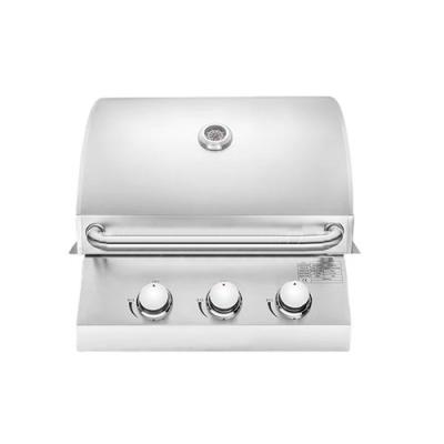 China 3 Burner Built In Gas Bbq Grill Restaurant 24 Inch Outdoor Stainless Steel 304 for sale