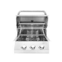 China 3 Burner Built In Gas Bbq Grill Restaurant 24 Inch Outdoor Stainless Steel 304 for sale