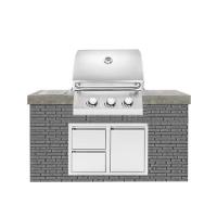 China 3 Burner Built In Gas Bbq Grill Restaurant 24 Inch Outdoor Stainless Steel 304 for sale