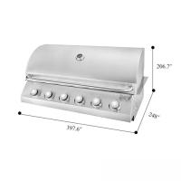 China 6 Burner Built In Bbq Gas Grill With Side Burner And Rotisserie 38 Inch for sale