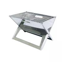 China Large Stainless Steel Charcoal Bbq Grill Foldable Barbeque Grill Outdoor Camping 44x34.5cm for sale