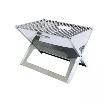 China Large Stainless Steel Charcoal Bbq Grill Foldable Barbeque Grill Outdoor Camping 44x34.5cm for sale