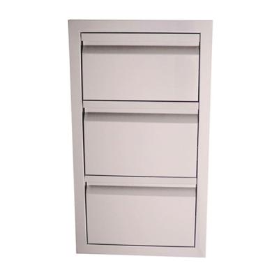 China Grill Stainless Steel Drawers For Outdoor Bbq Kitchens 20 Inch BBQ Triple Storage for sale