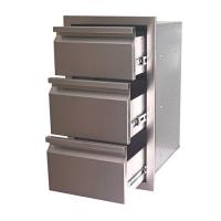 China Grill Stainless Steel Drawers For Outdoor Bbq Kitchens 20 Inch BBQ Triple Storage for sale