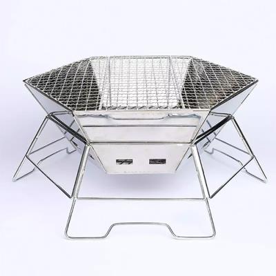 China 20 Inch Fold Up Charcoal Grill Bbq Collapsible Camping Grill Pellet Wood Stove Home for sale
