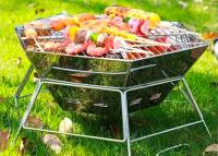 China 20 Inch Fold Up Charcoal Grill Bbq Collapsible Camping Grill Pellet Wood Stove Home for sale