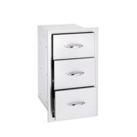 China Stainless Steel Grill Drawers BBQ Outdoor Kitchen Cabinet Triple Storage 27.7
