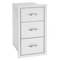 China Stainless Steel Grill Drawers BBQ Outdoor Kitchen Cabinet Triple Storage 27.7