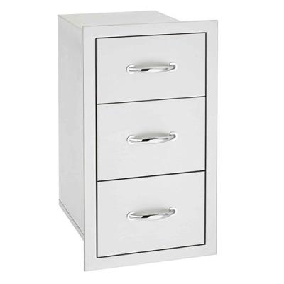 China Stainless Steel Grill Drawers BBQ Outdoor Kitchen Cabinet Triple Storage 27.7