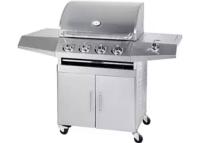 China 4 Burner Freestanding Gas Griddle BBQ Grill Stainless Steel 430 25 Inch for sale