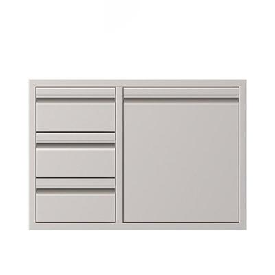 China Stainless Steel Drawer Door Combo Trash Bin With Triple Drawer TLDDOI031 for sale