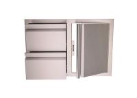 China Stainless Steel Outdoor Kitchen Door Drawer Combo Two Drawers One Access Door 45 Inch for sale