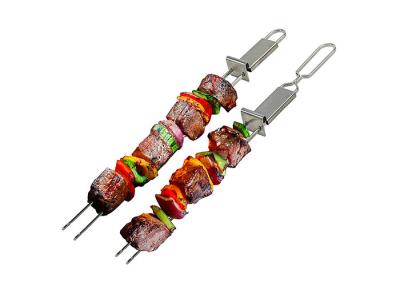 China chicken Barbeque Grill Accessories bbq Grill Skewers Slider Reusable Metal Kebab Sticks for sale