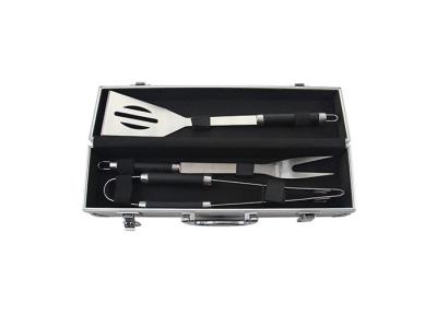 China Portable Bbq Utensils 3 Pieces Stainless Steel Cooking Barbeque Grill Accessories 14.6