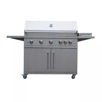 China Lpg Freestanding Bbq Units Standing Gas Grill Barbecue Flat Top With Trolley for sale