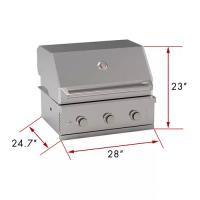 China 28 Inch 3 Burner Gas Grill Built In Bbq 12000 Btu Side Burner grill for sale