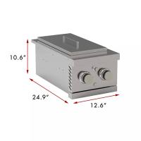 China Stainless Steel Bbq Outdoor Gas Grill Built In Double Side Burner 12.6