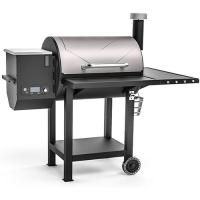 China Gourmet Chimney Pellet Smoker Grills Portable With Side Table Charcoal Trolley 143 Lbs for sale