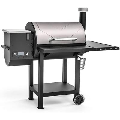 China Gourmet Chimney Pellet Smoker Grills Portable With Side Table Charcoal Trolley 143 Lbs for sale