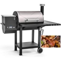 China Gourmet Chimney Pellet Smoker Grills Portable With Side Table Charcoal Trolley 143 Lbs for sale