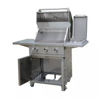 China 3 Burner Barbeque Gas Grills Lpg Gas For Caravan BBQ With Cabinet Wheels for sale