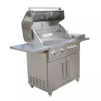China Built In Barbeque Gas Grills Set Outdoor Barbeque 3 Burner With Smoker 66 Inch for sale