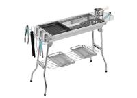 China Stainless Steel Collapsible Charcoal Grills Table Top Tool Handle Folding Cooking Outdoor for sale