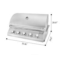China 36 Inch Gas Grill Built In 5 Burner Bbq 10000 BTU for sale