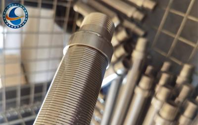 China 316l 38mm Diameter Wound Stainless Steel Wedge Wire Screen With Dn25 Male Threaded for sale