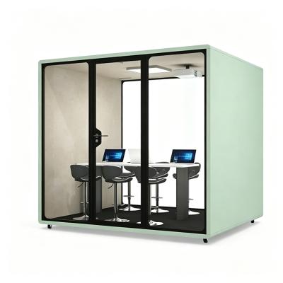 China 2-6 Person Office Meeting Booth Private Negotiation Soundproof Meeting Pod for sale