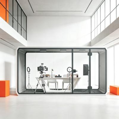 China Two Person Live Streaming / Talk Show Soundproof Pods Easy Assembly for sale