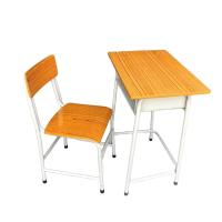 China Classroom School Furniture Desk And Chair Set With Bookshelf Steel Frame for sale