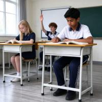 China Knock Down School Desk and Chair Set , Classroom Study School Furniture for sale