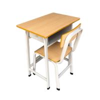 China Wooden Grain Primary School Single Desk And Chair Set For Classroom Furniture for sale