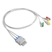 China Nihon Kohden ECG Cable BR-906P BR-903PA K911A Set 3 Lead Grabber Clip To Dual 4 Pin Connector for sale