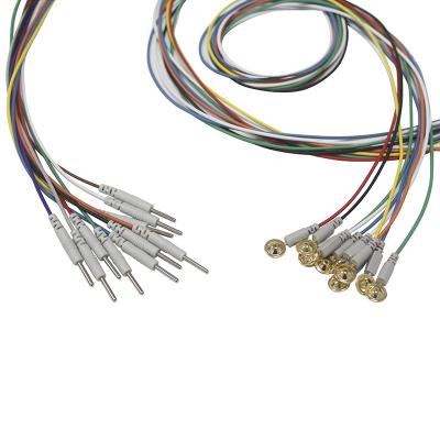 China Din 2.0 Plug cup type EEG Cap Electrodes Plated gold EEG EMS Leadwires Electrode for sale
