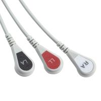 China Kontron 125 128 VSM510 ECG Cable and Leadwires 3Lead AHA Snap 7Pin Connector ECG Cable for sale