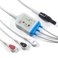 China Kontron 125 128 VSM510 ECG Cable and Leadwires 3Lead AHA Snap 7Pin Connector ECG Cable for sale