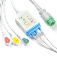 China Mindray Datascope 040-000966-00 EA6232A ECG Cables and Leadwires 12pin Connector ECG Cable 3 Lead IEC snap for sale