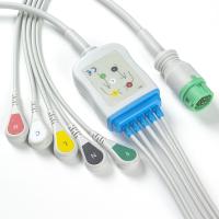 China Mindray Datascope 040-000963-00 EA6252B ECG Cables and Leadwires 12pin Connector ECG Cable 5 Lead IEC snap for sale