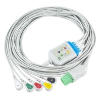 China Nihon Kohden TEC-7631C ECG Cables And Leadwires 11pin Connector ECG Cable 5 Lead IEC Snap for sale