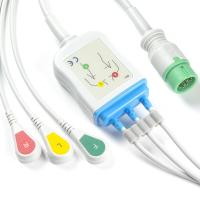 China Biolight BLT ECG Cable and Leadwires 3Lead IEC Clip 12Pin Connector ECG Cable for sale