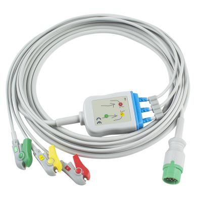 China Biolight BLT ECG Cable and Leadwires 3Lead IEC Clip 12Pin Connector ECG Cable for sale