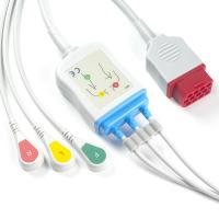 China Bionet New Model BM3 BM5 ECG Cables and Leadwires Snap ECG Cable 3 Lead IEC 12 pin Connector for sale
